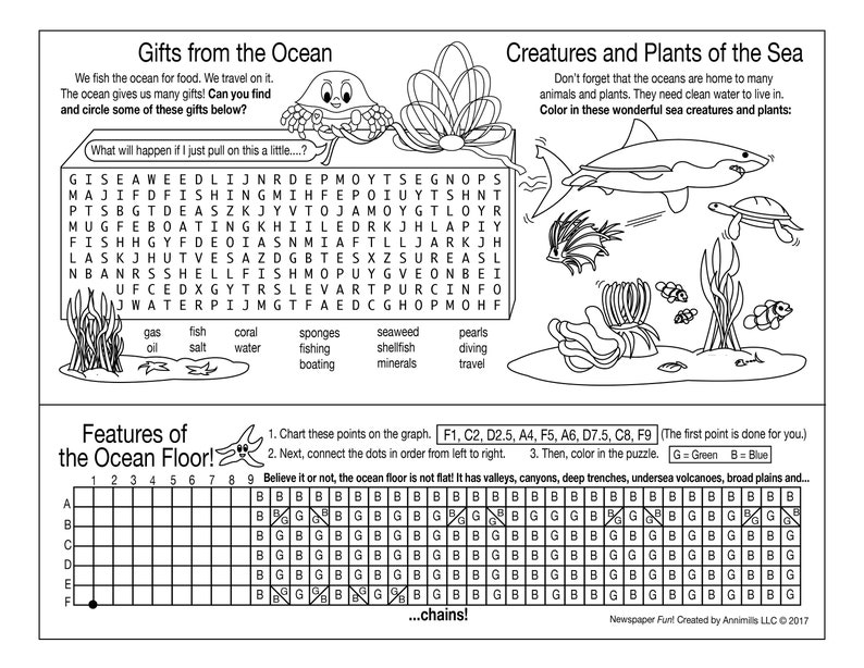 World of Oceans Activity Set Earth Day Printable Puzzles Activity - Etsy