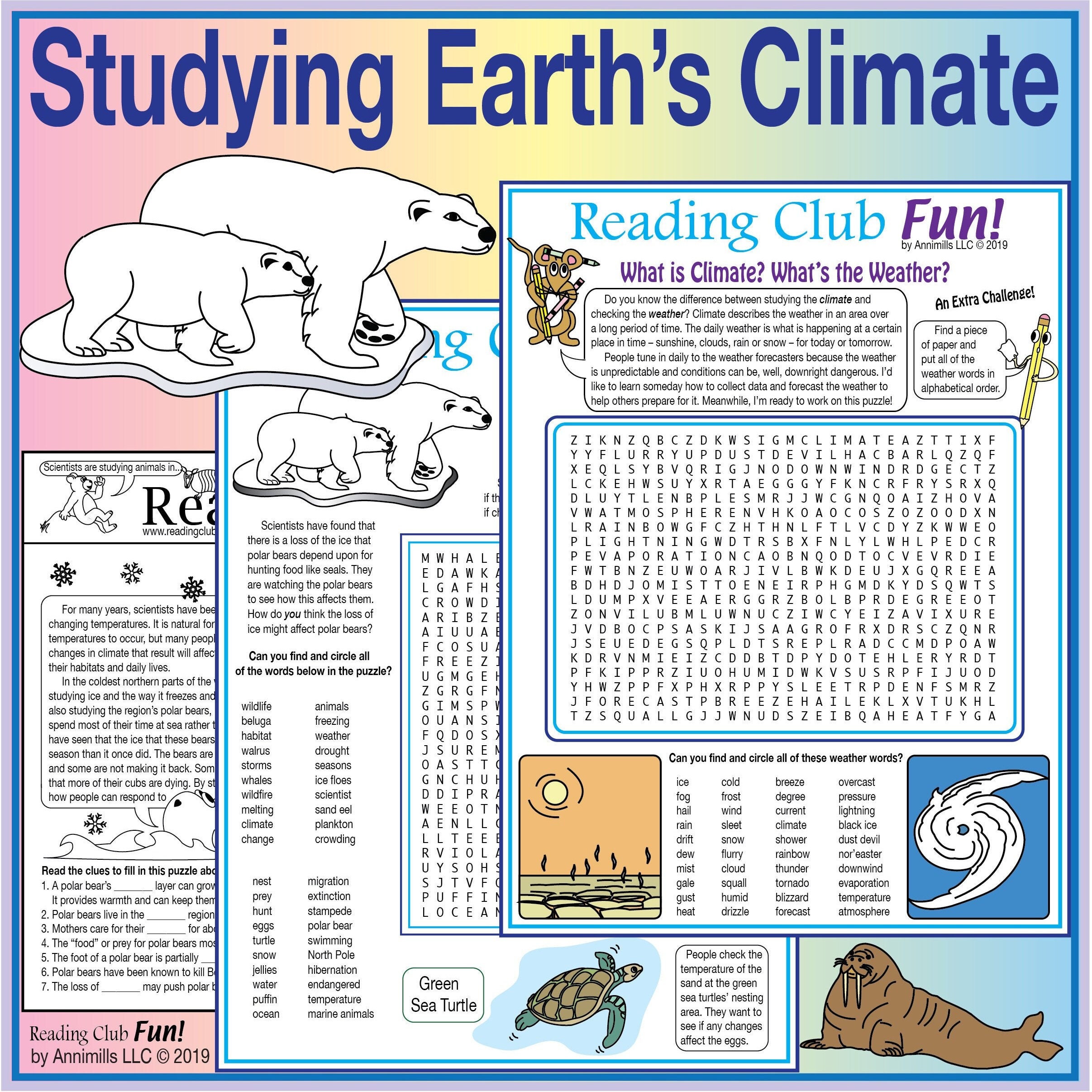 Studying Earth's Climate: Changing Climate, Animal Survival Printable ...