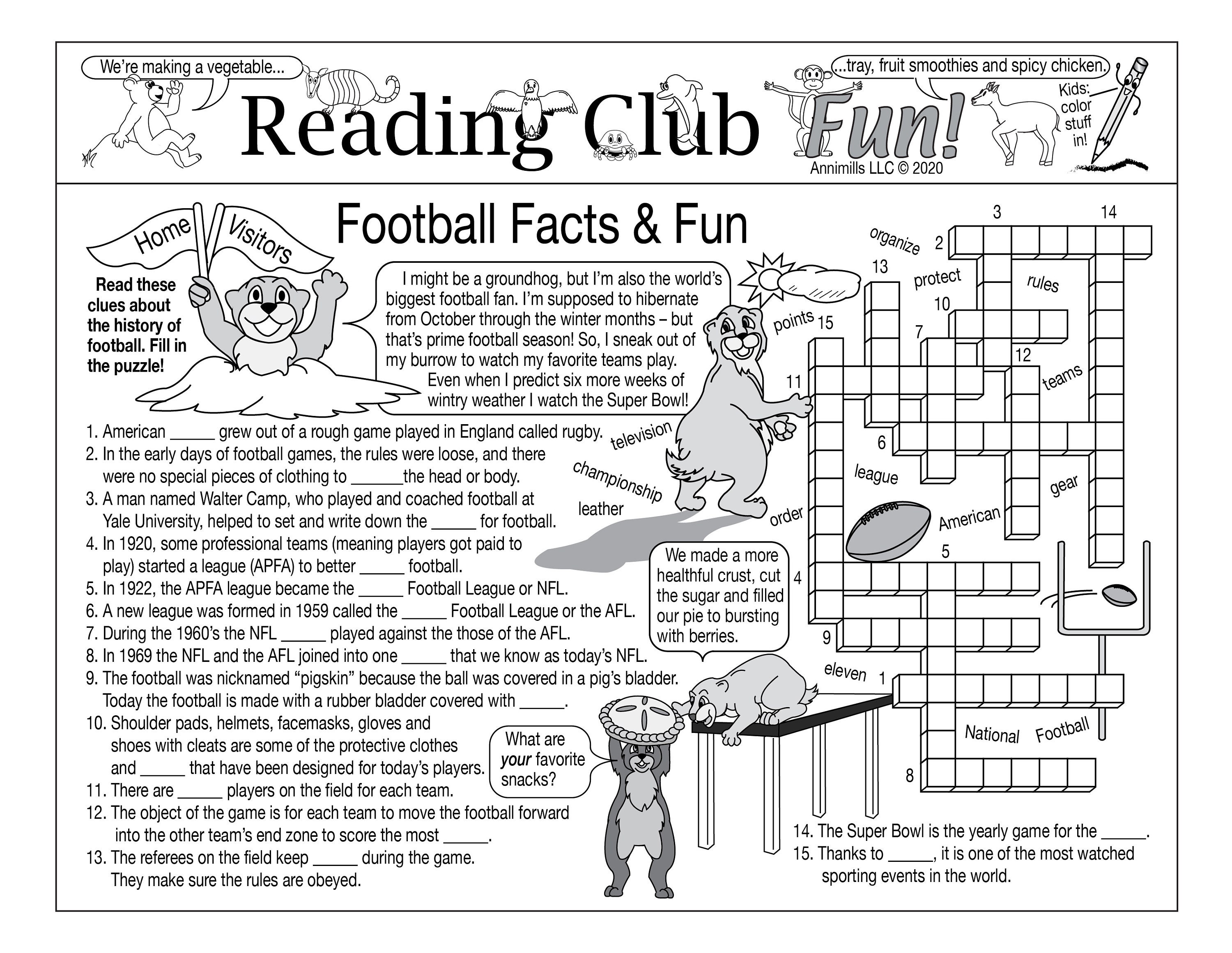 Football Facts & Fun Printable Activity Set history, Teams, Terms - Etsy