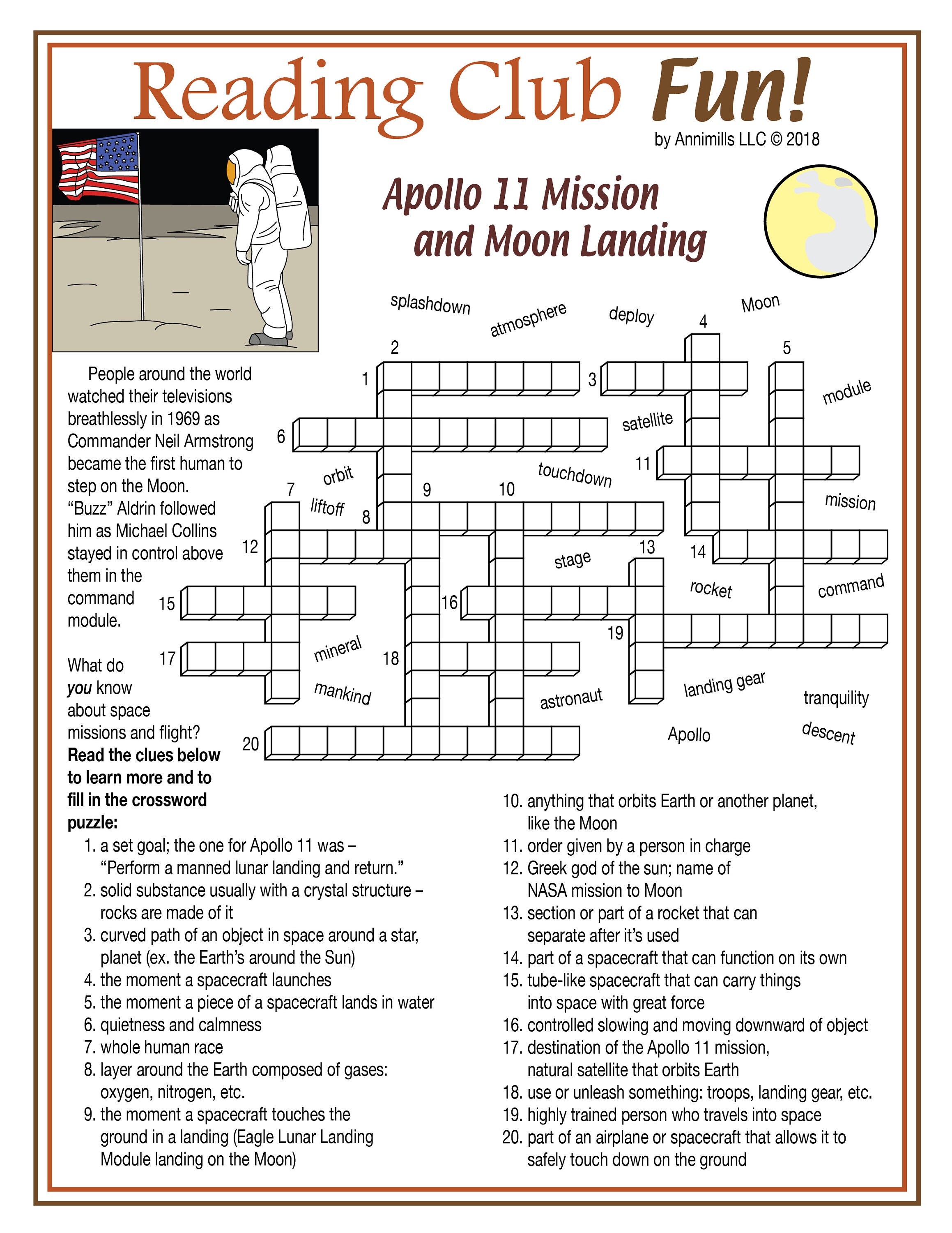 Apollo 11 Moon Landing – Printable Puzzles and Photo Set – With BONUS ...