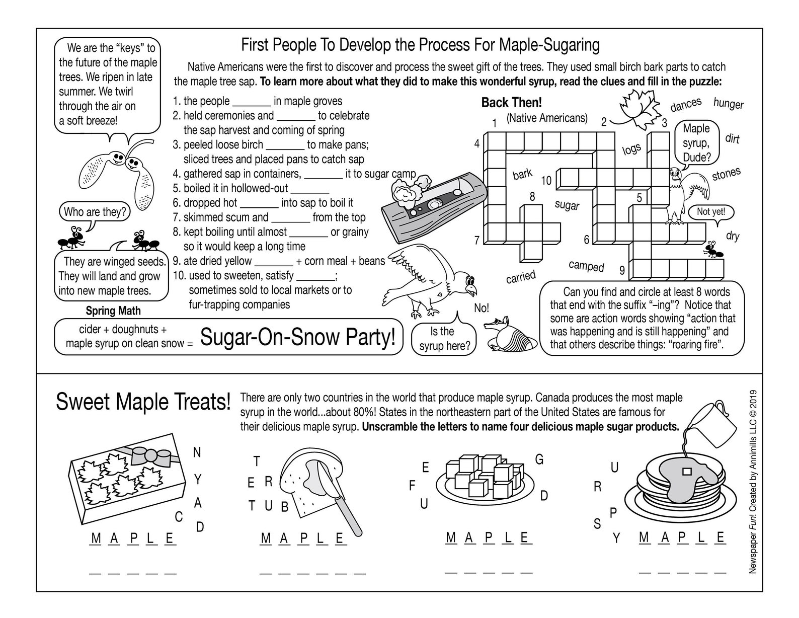 Maple Sugaring Time Traditions Printable Puzzle Activity - Etsy