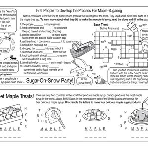 Maple Sugaring Time Traditions Printable Puzzle Activity - Etsy