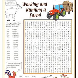 Farms: Hard-working Farms Printable Puzzles (jobs, Careers, Agriculture ...