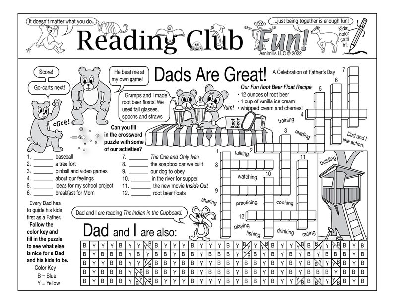 Dads Are Great - Father's Day Two-page Printable Activity Set and Word ...