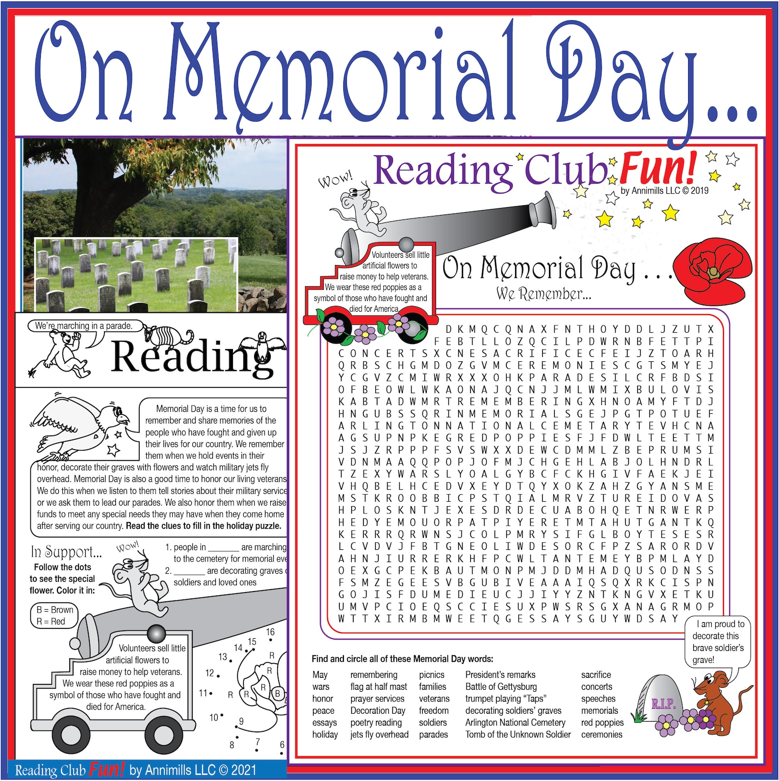 Memorial Day Themes Printable Puzzle Bundle – Remembering and Honoring ...