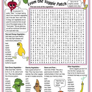 Nutrition and Exercise Printable Puzzles – Healthy Eating, Cooking ...