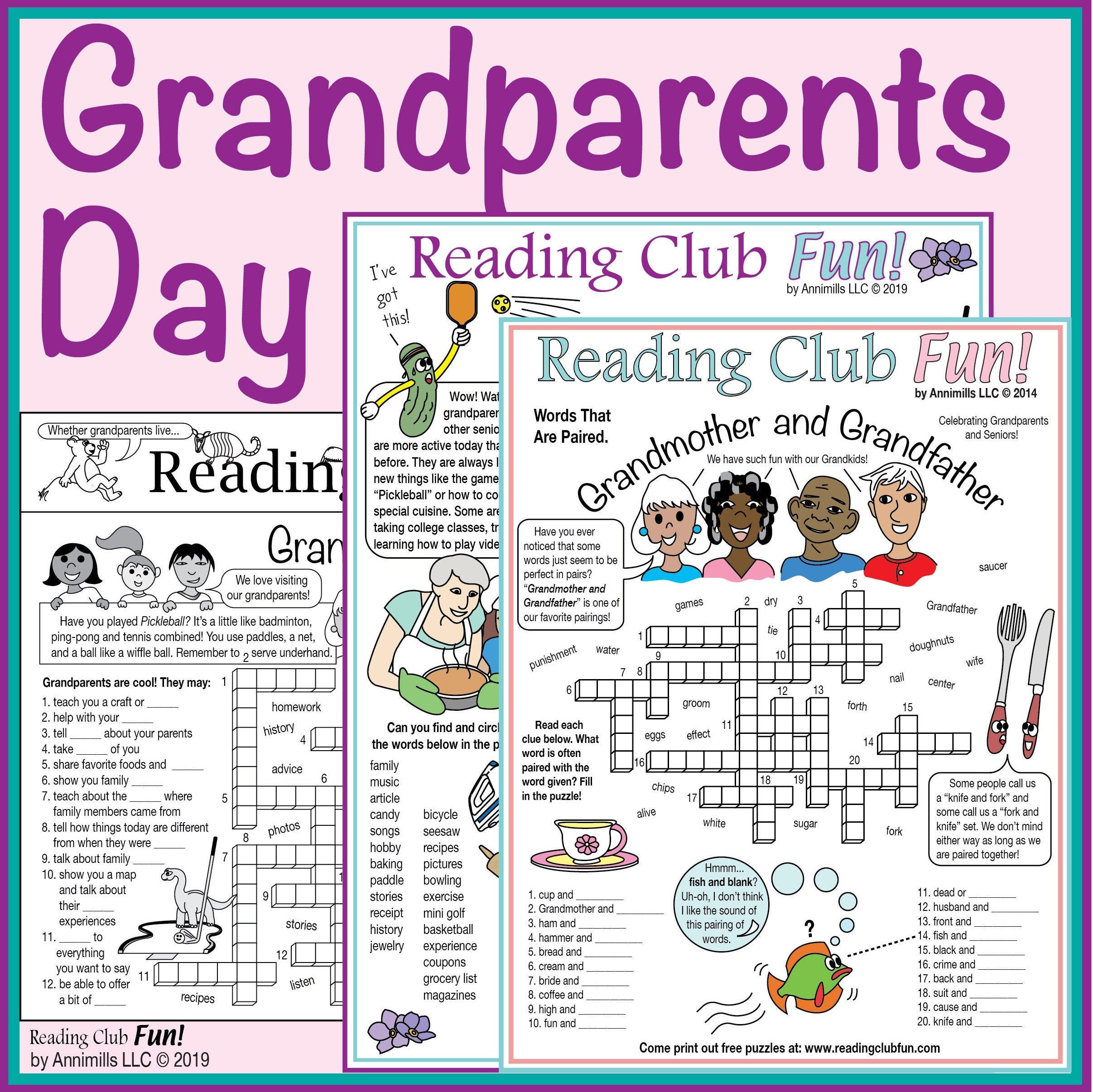 Grandparents Day Two-page Activity Set and Puzzles - Etsy