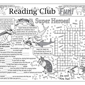 Super Heroes, Super Powers, Comics and Onomatopoeia Printable Puzzle ...