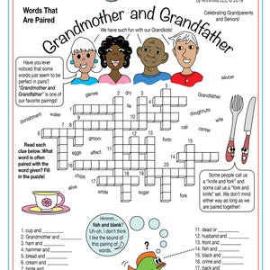 Grandparents Day Two-page Activity Set and Puzzles - Etsy