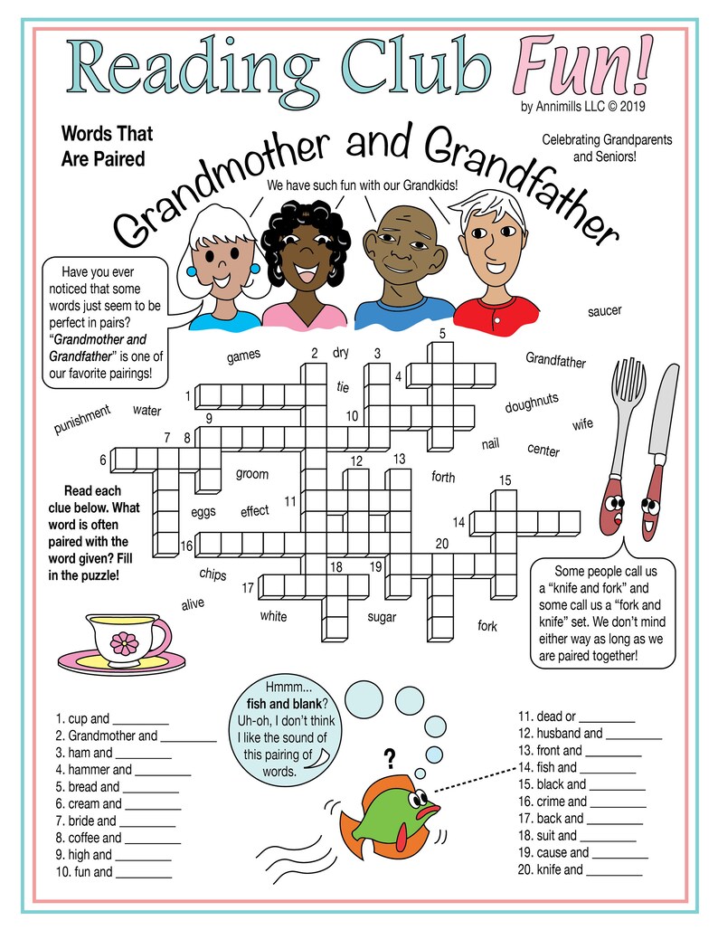 Grandparents Day Two-page Activity Set and Puzzles - Etsy
