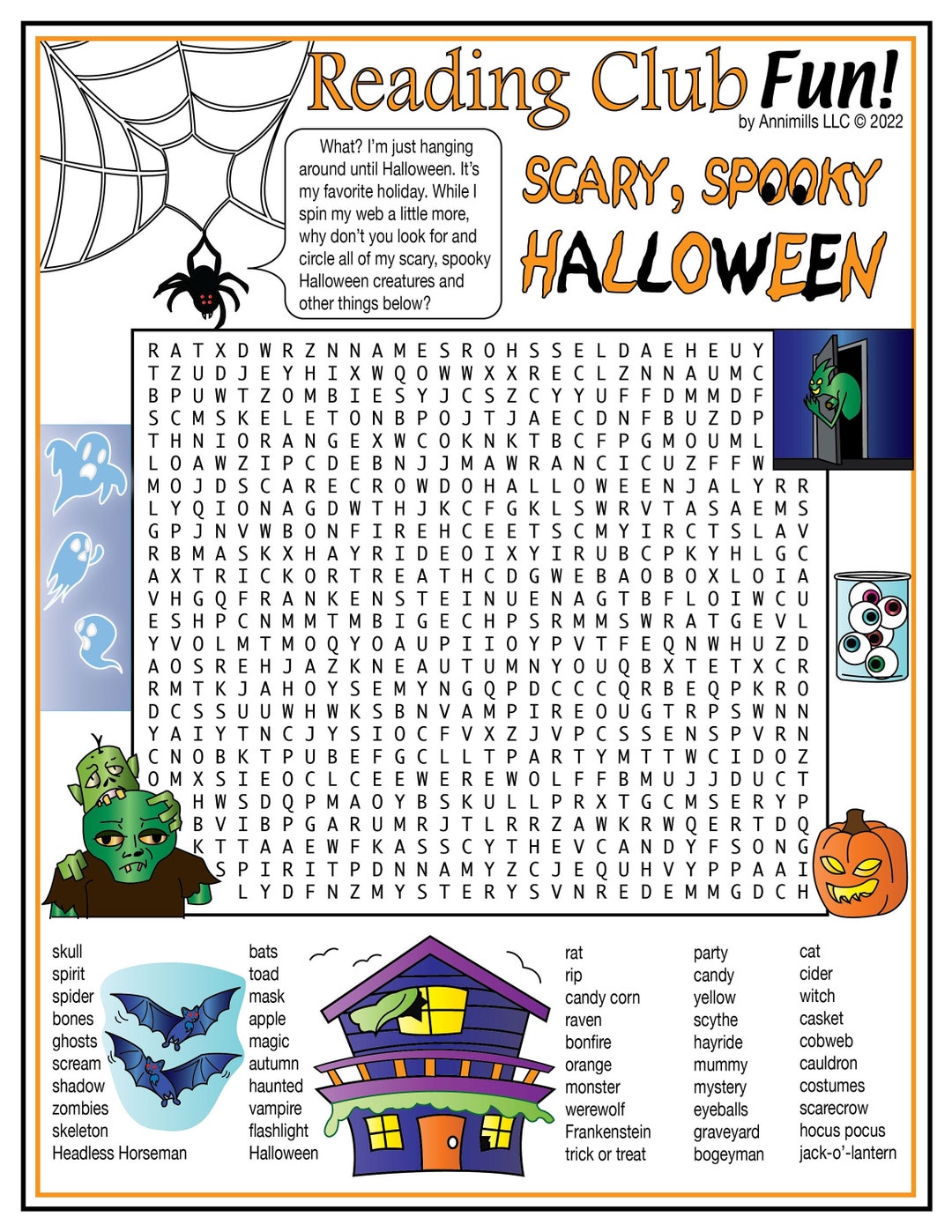 Halloween Compound Words Word Search Puzzle - Etsy