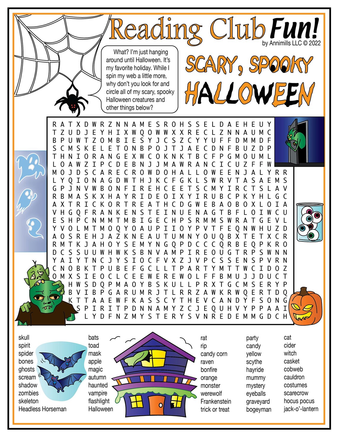 Halloween Compound Words Word Search Puzzle - Etsy