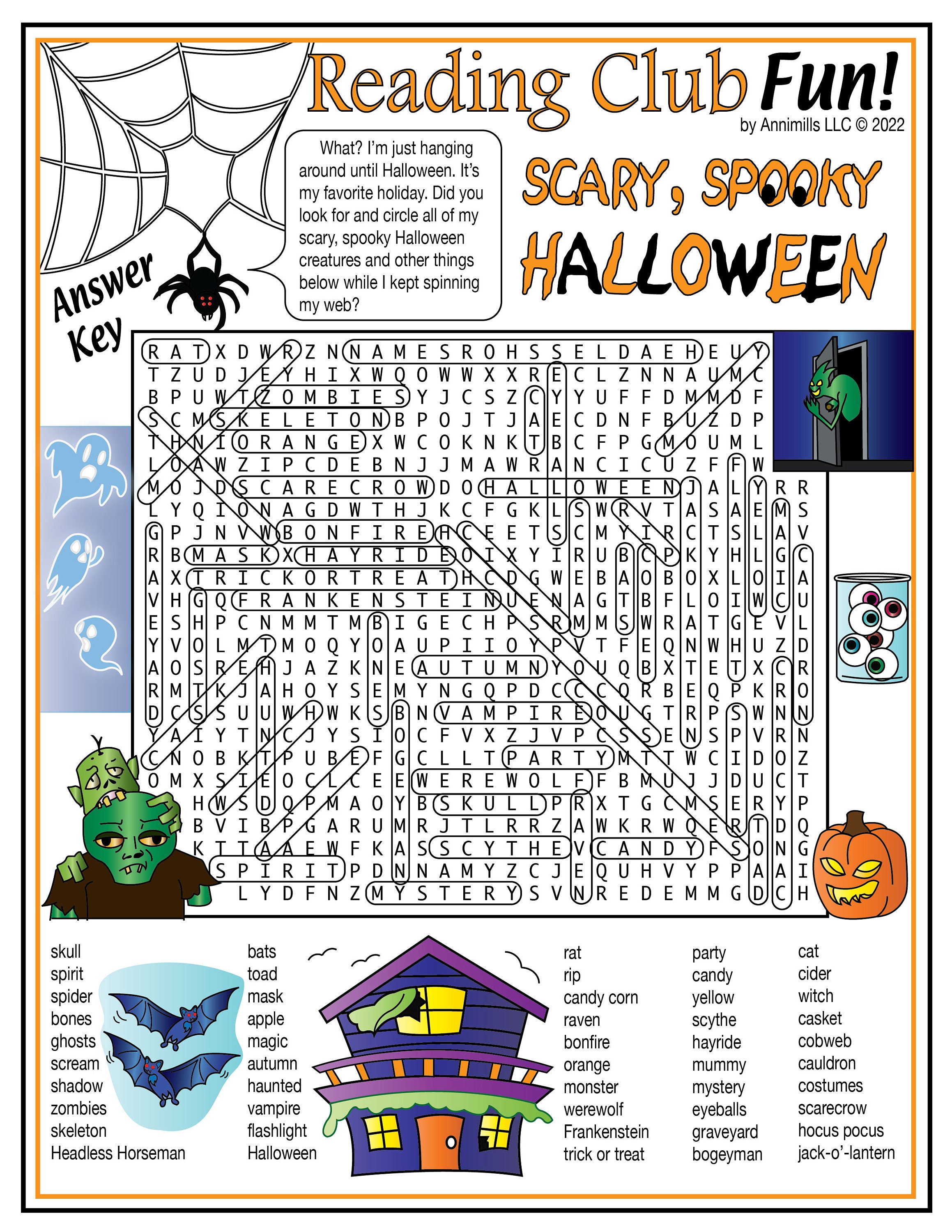 Halloween Compound Words Word Search Puzzle - Etsy