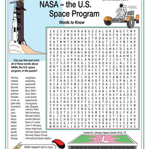 NASA – History, Innovation and Careers in Space Printable Puzzles ...