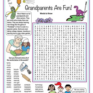 Grandparents Day Two-page Activity Set and Puzzles - Etsy