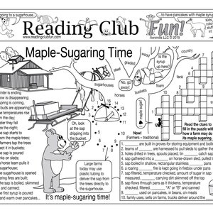 Maple Sugaring Time Traditions Printable Puzzle Activity - Etsy