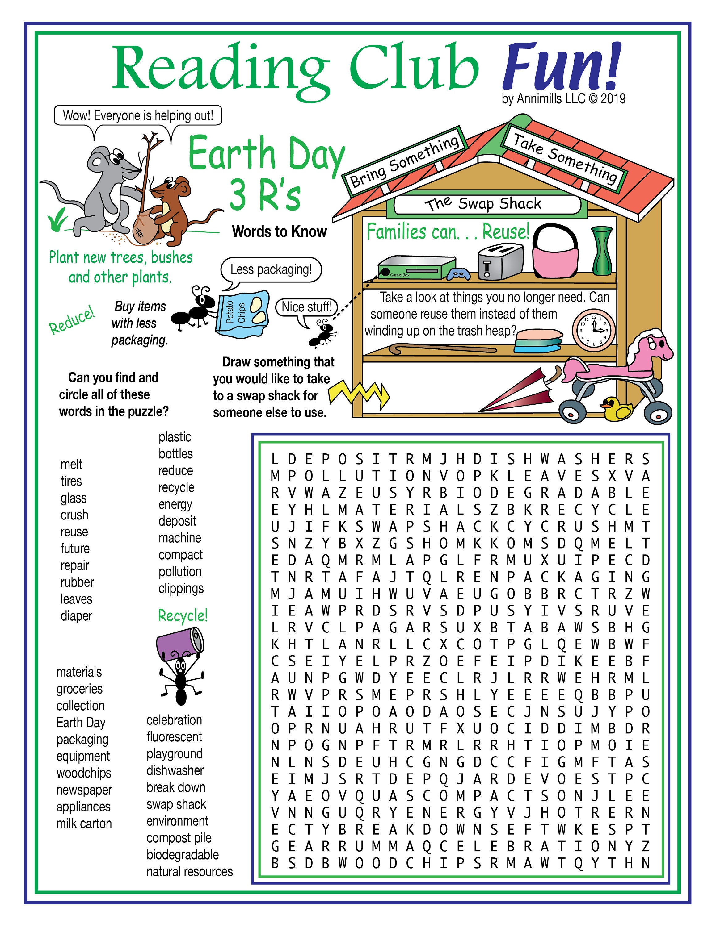Earth Day 3 R's Printable Puzzle Pack Activity Set - Etsy