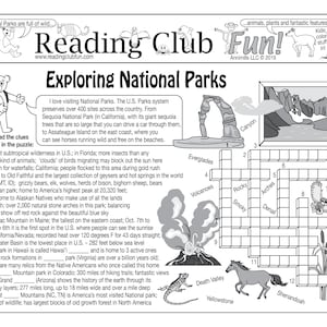 National Parks Printable Puzzle Activity Set, Vocabulary Word Search ...