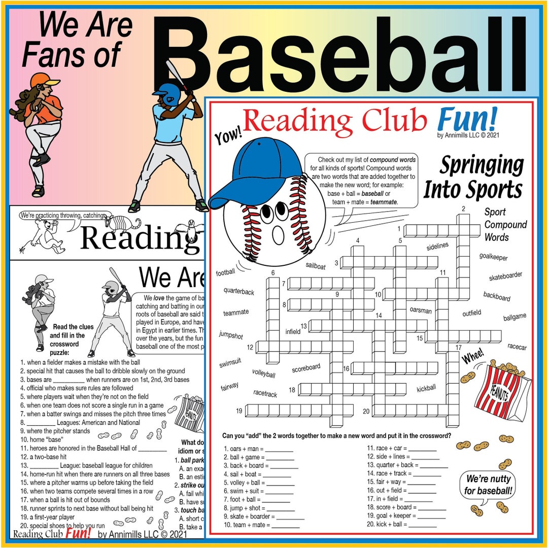 Baseball and Spring Sports Printable Puzzles - Activity Set and ...