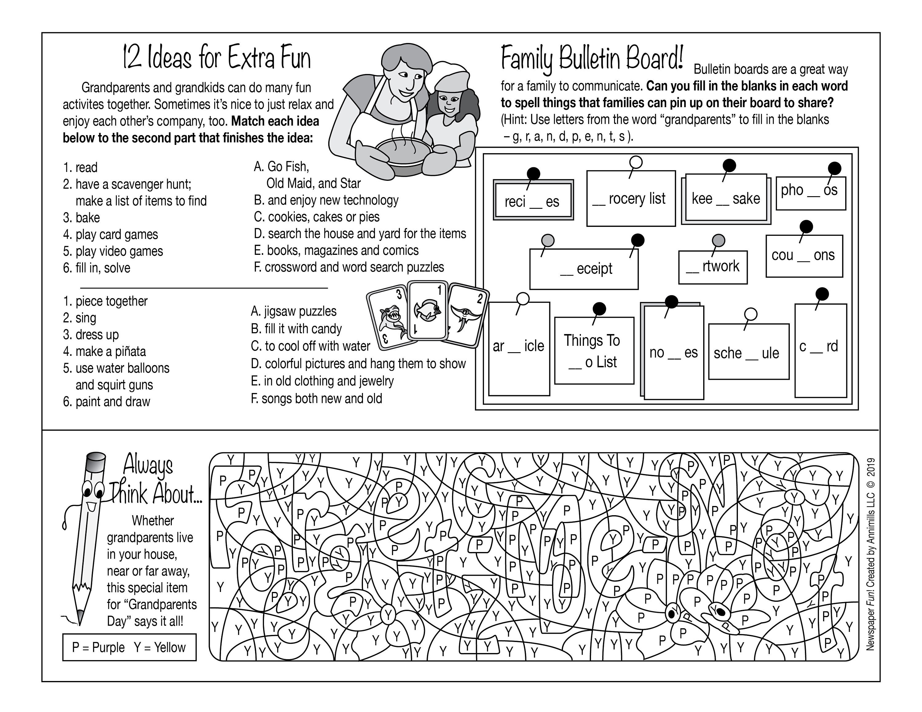 Grandparents Day Two-page Activity Set and Puzzles - Etsy