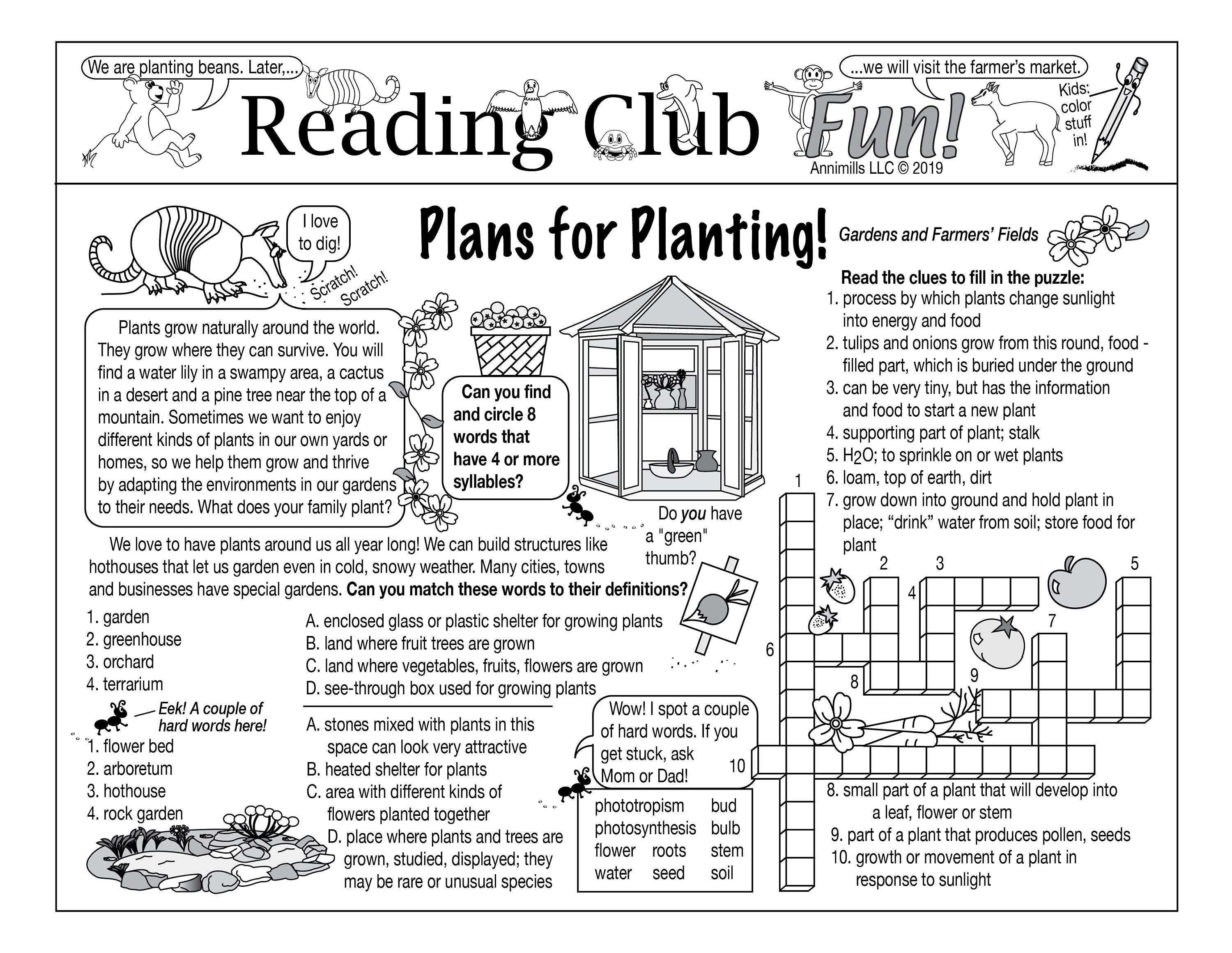 Planting - Farms and Gardens Puzzle Set – BONUS Noun and Adjective Word ...