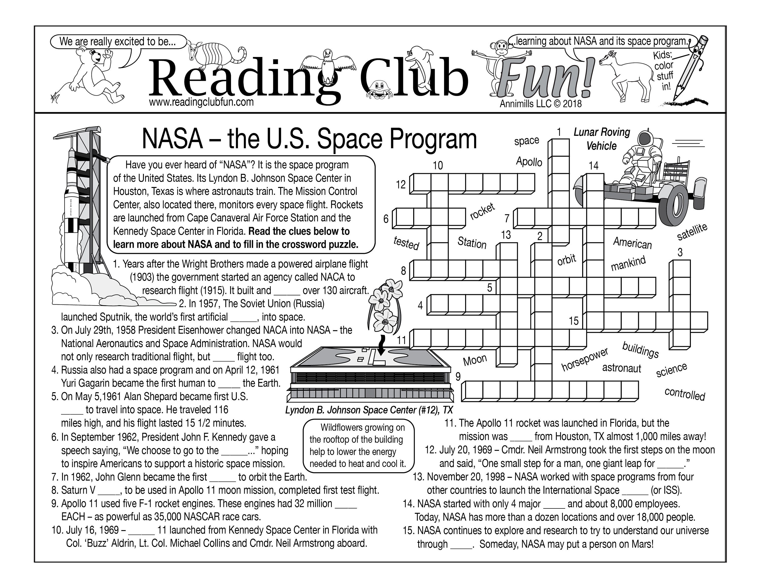 NASA – History, Innovation and Careers in Space Printable Puzzles ...