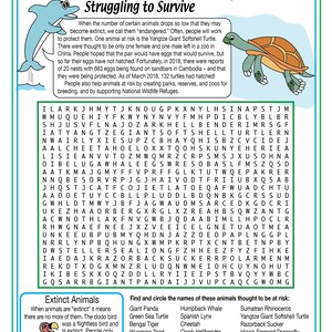 Earth Day - Endangered Animals Printable Puzzle Set Activity - Etsy