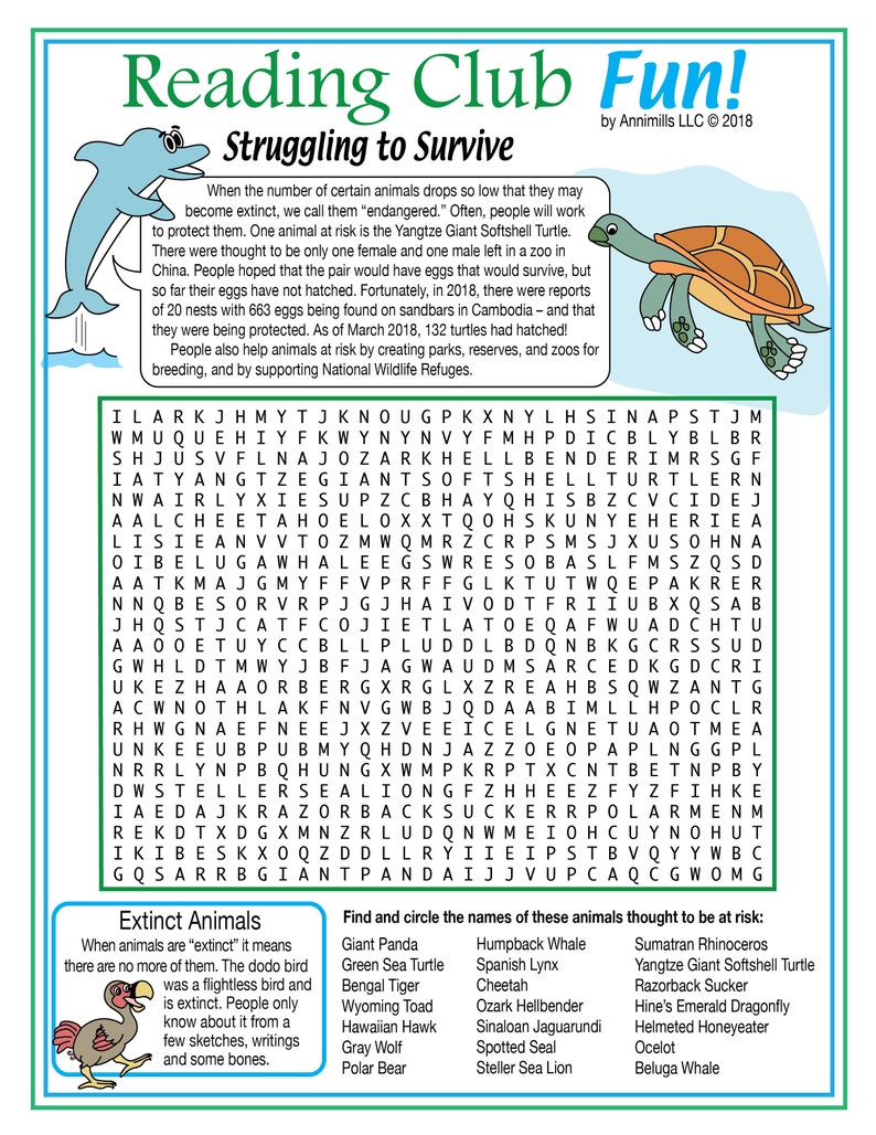 Earth Day - Endangered Animals Printable Puzzle Set Activity - Etsy