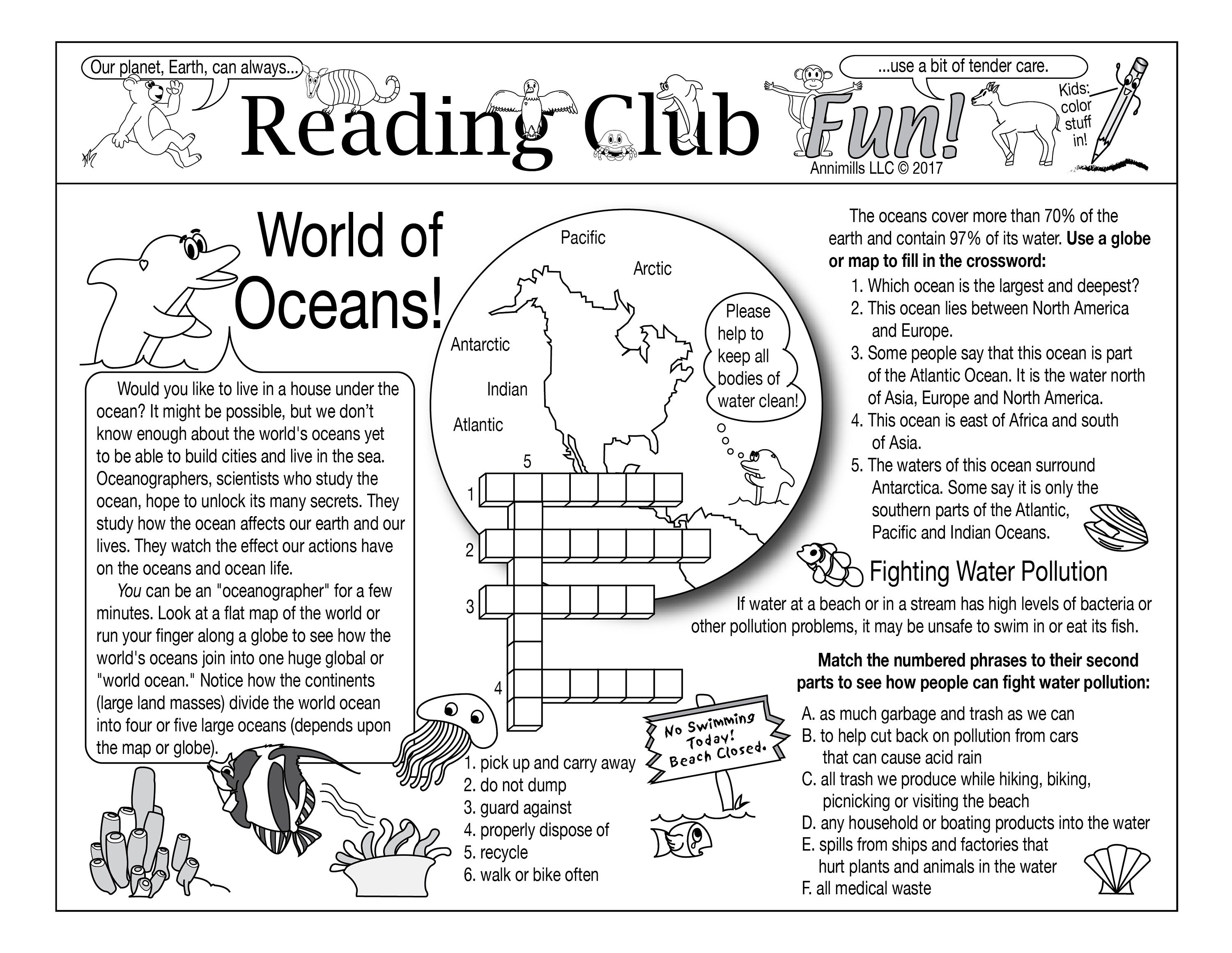 World of Oceans Activity Set Earth Day Printable Puzzles Activity - Etsy