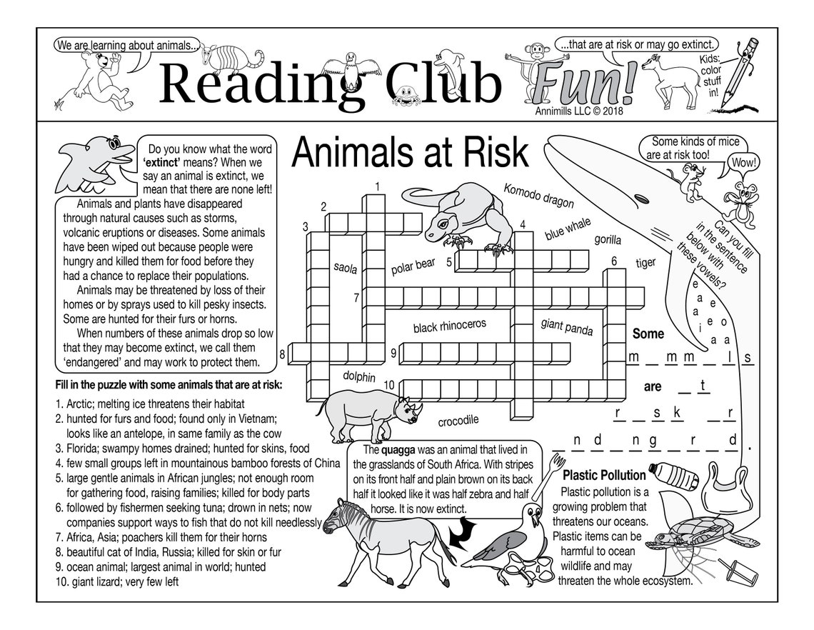 Earth Day - Endangered Animals Printable Puzzle Set Activity - Etsy
