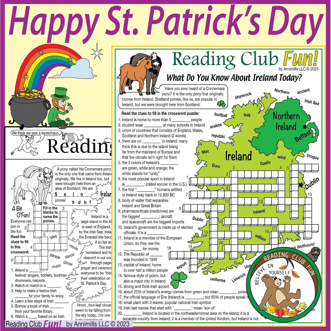 St. Patrick’s Day and Fun Facts About Ireland - Printable Puzzle Set - Etsy