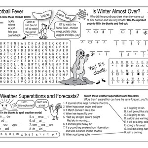 Groundhog Day and Weather – Printable Activity Set, Word Searches ...