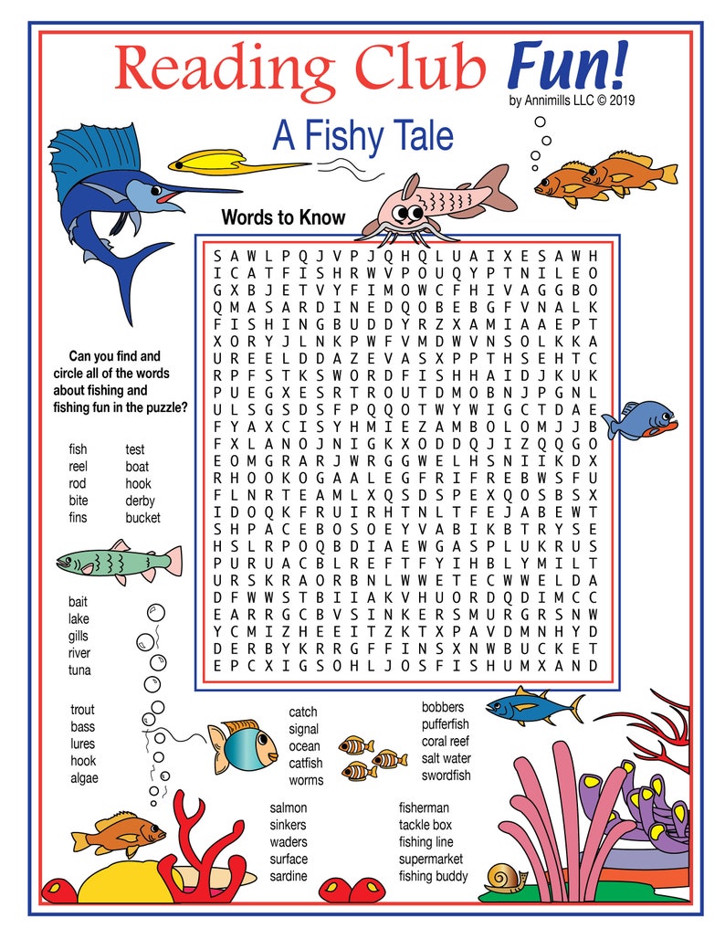 Fishing & Fish Fun – Vocabulary-rich Printable Activity Puzzle Pack ...