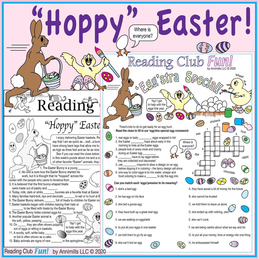 Easter Bunny Baskets and Traditions Printable Puzzles - Educational ...