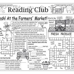 Farmers Market Two-page Printable Activity Set, Word Searches ...
