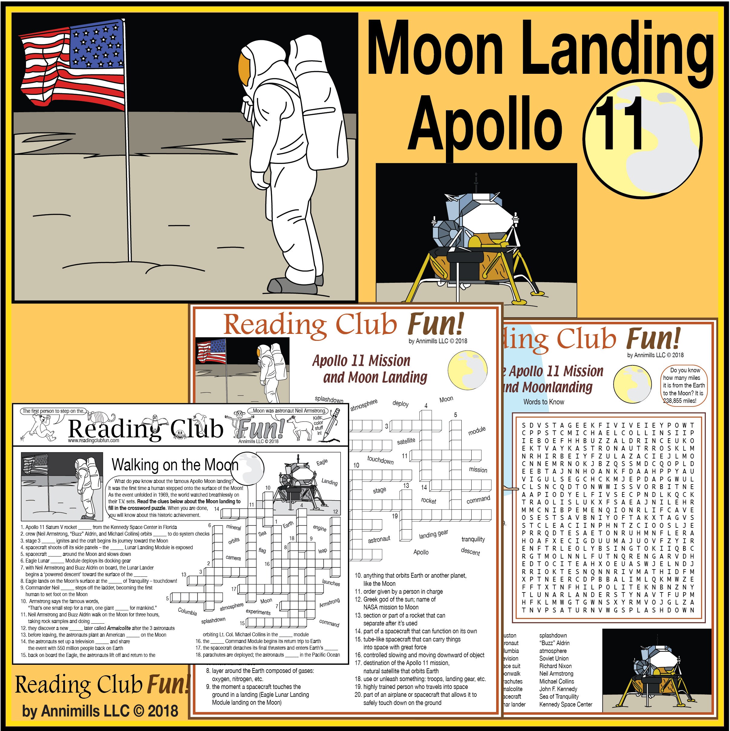 Exploring Space Printable Puzzle Bundle: NASA, Moon Landing, Astronauts ...