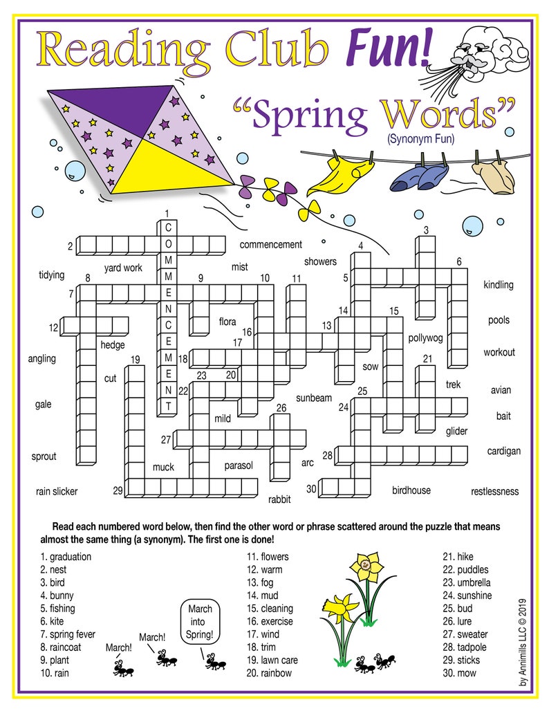 Synonyms for All Seasons – Printable Vocabulary Puzzle Bundle – Fall ...
