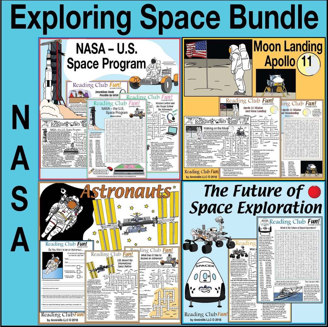 Exploring Space Printable Puzzle Bundle: NASA, Moon Landing, Astronauts ...