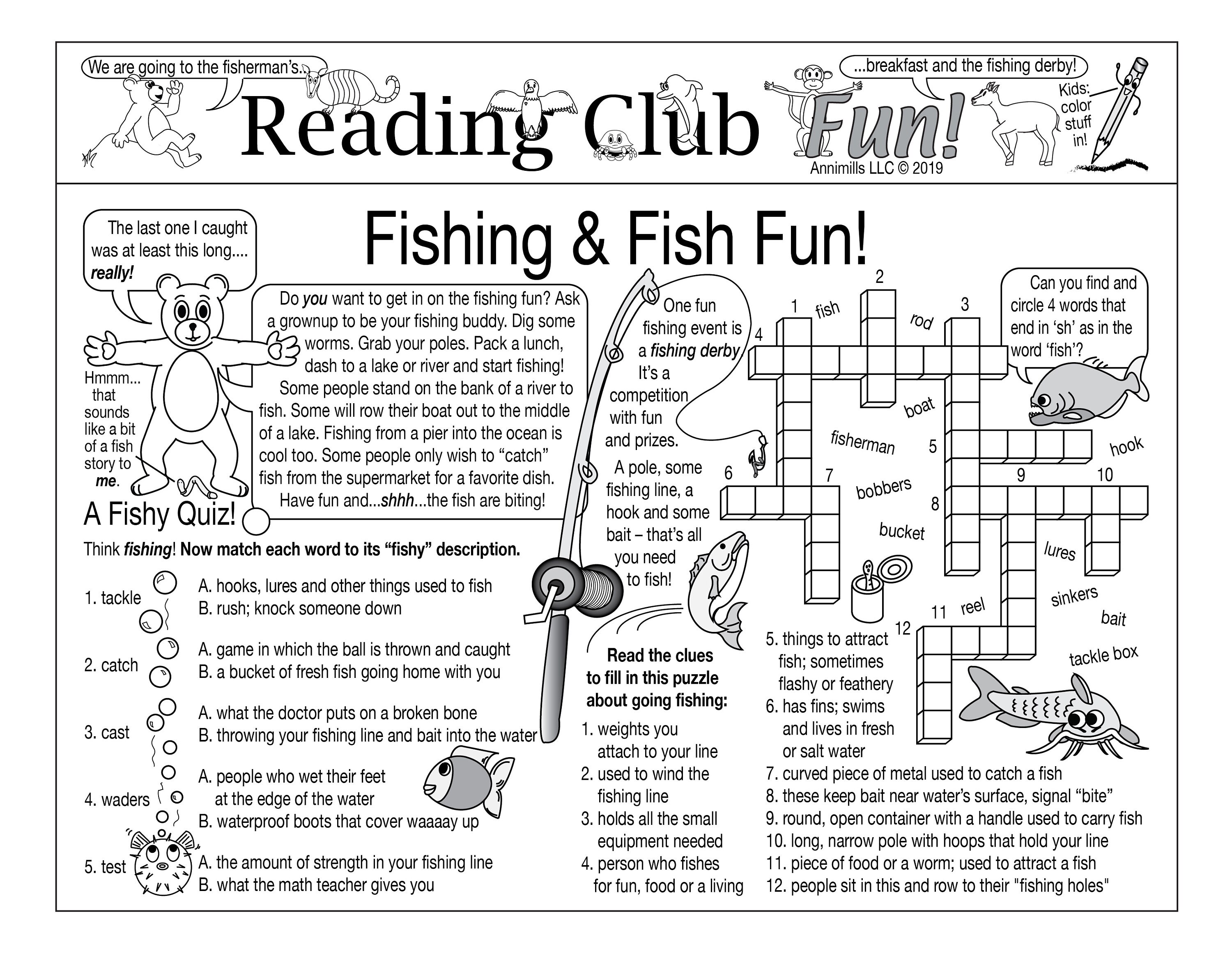 Fishing & Fish Fun – Vocabulary-rich Printable Activity Puzzle Pack ...