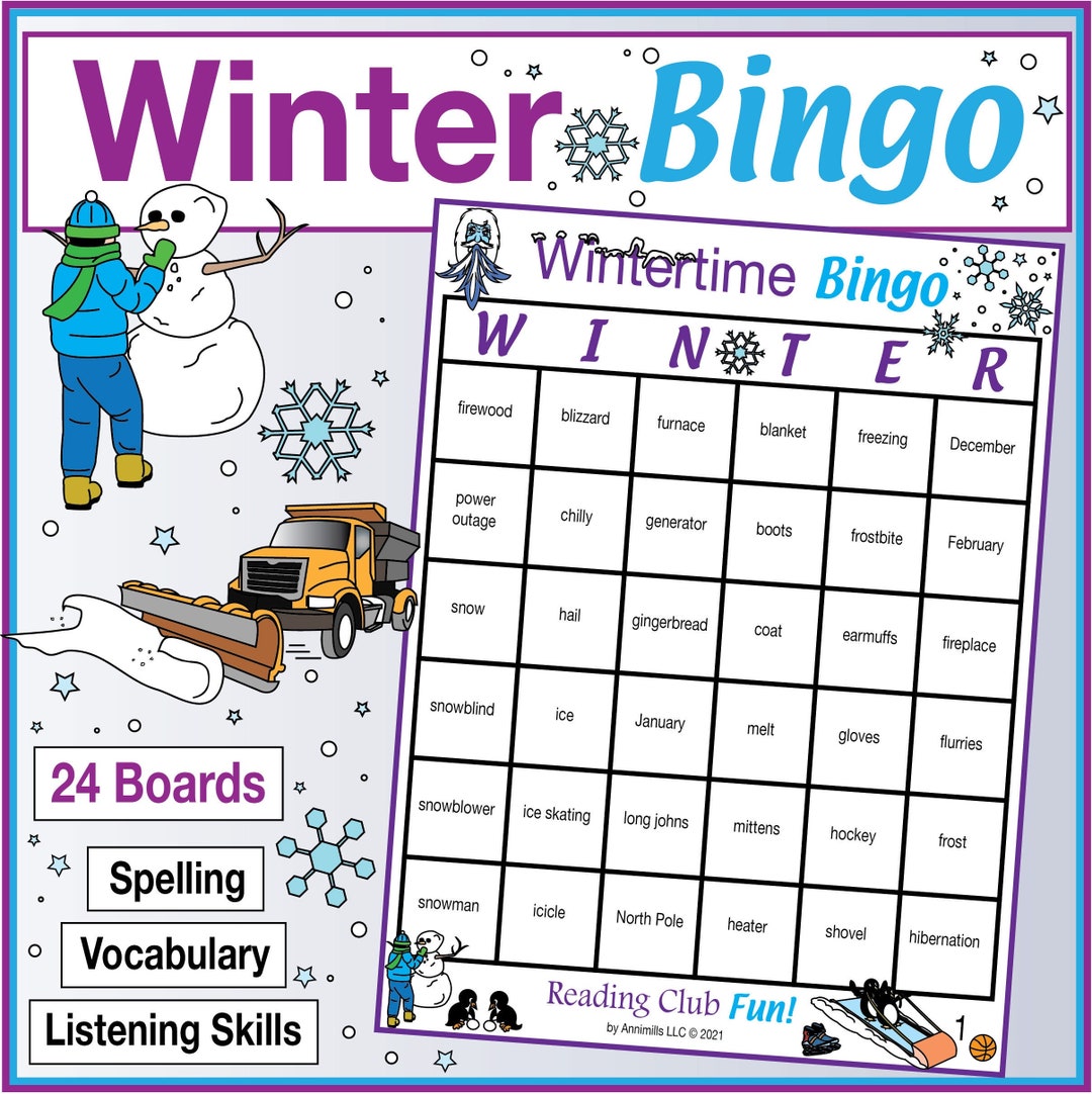 Winter Vocabulary Bingo (with 24 Boards) Printable Game - Etsy