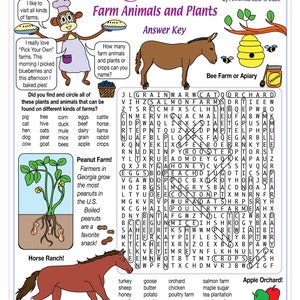 Farmers Market Two-page Printable Activity Set, Word Searches ...