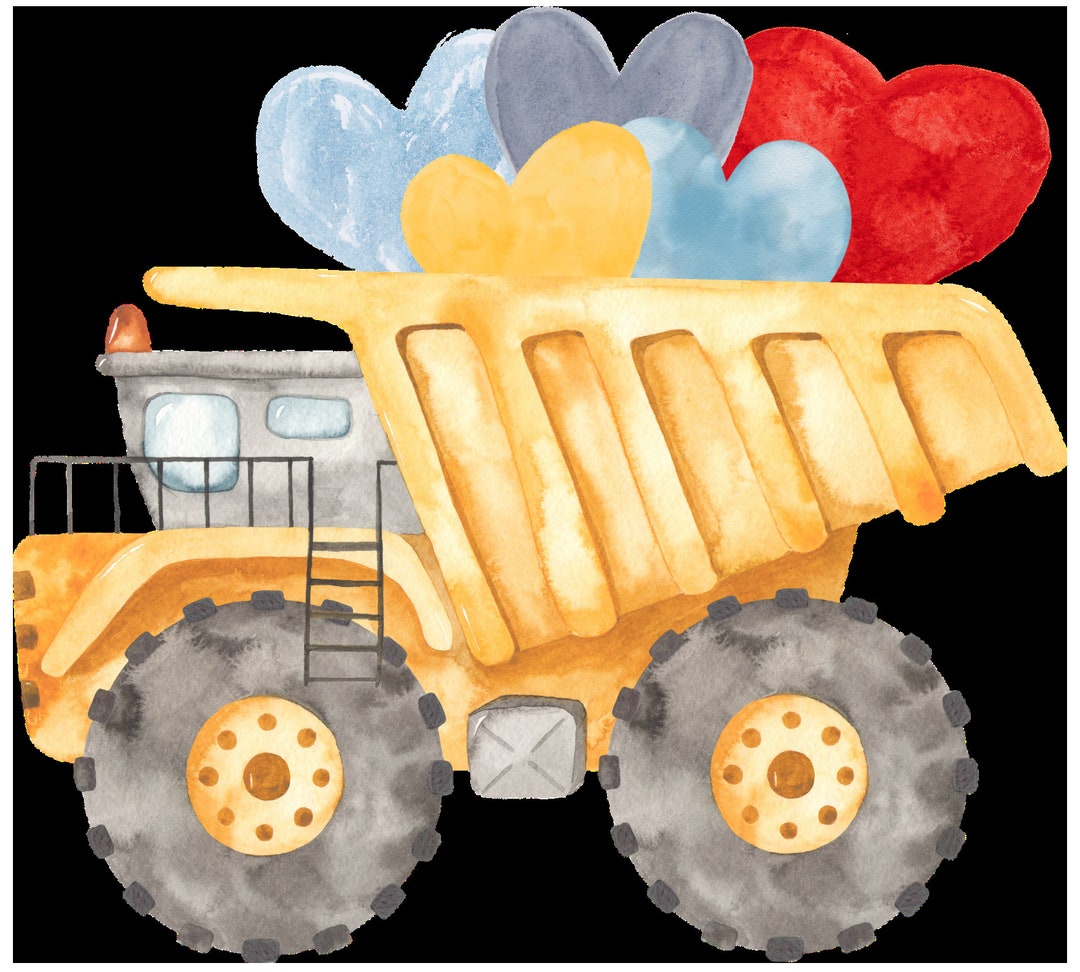 Dump Trucks Heart DTF Heat Transfer - Etsy