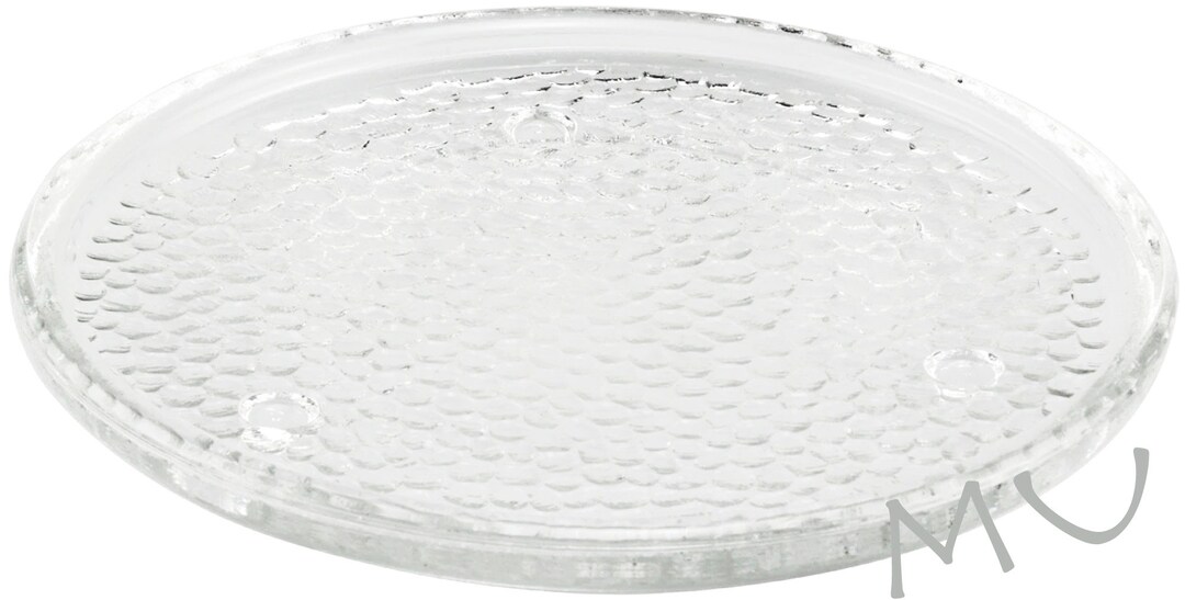 Dimpled Hammered BEEHIVE Texture ROUND GLASS Base Plate Tray for ...