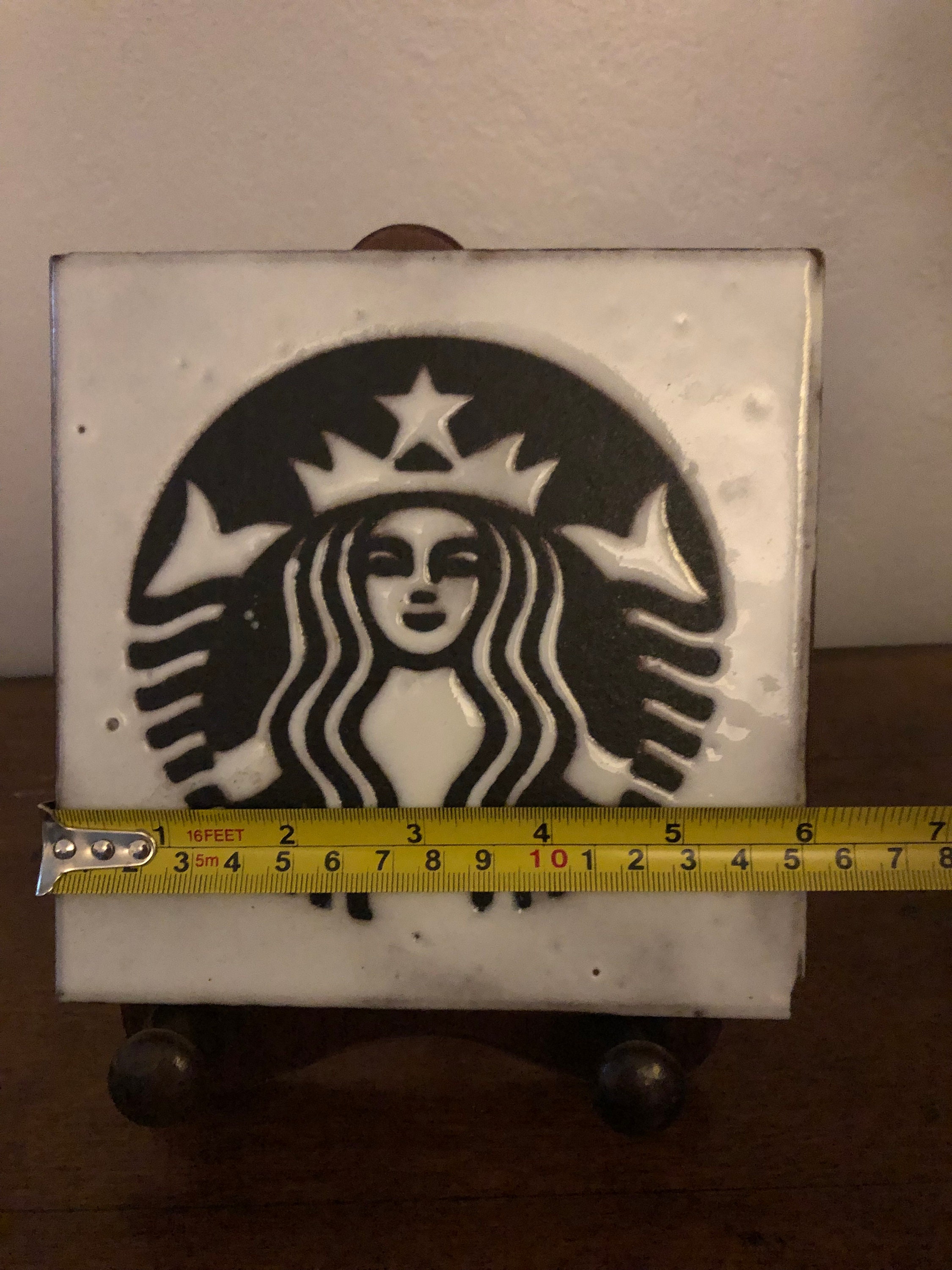 Starbucks Trivet Hot Plate Tile Black White, as Is. - Etsy