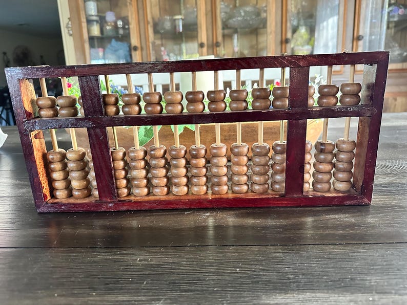 Vintage Chinese Suanpan Abacus Wood Counting Tool | Traditional Chinese ...