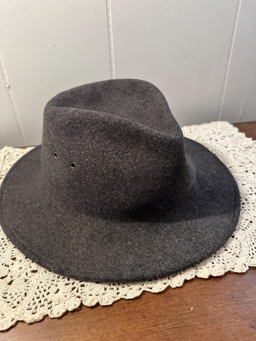 Pendleton Hat Fedora Outback Felt Charcoal Gray 100% Wool Size Large ...
