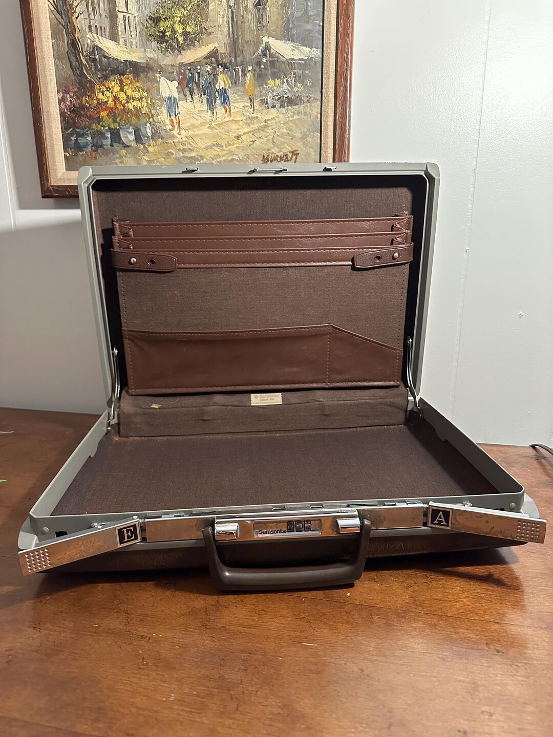 Vintage Samsonite Accord Attache Briefcase Brown Hardshell Combination ...