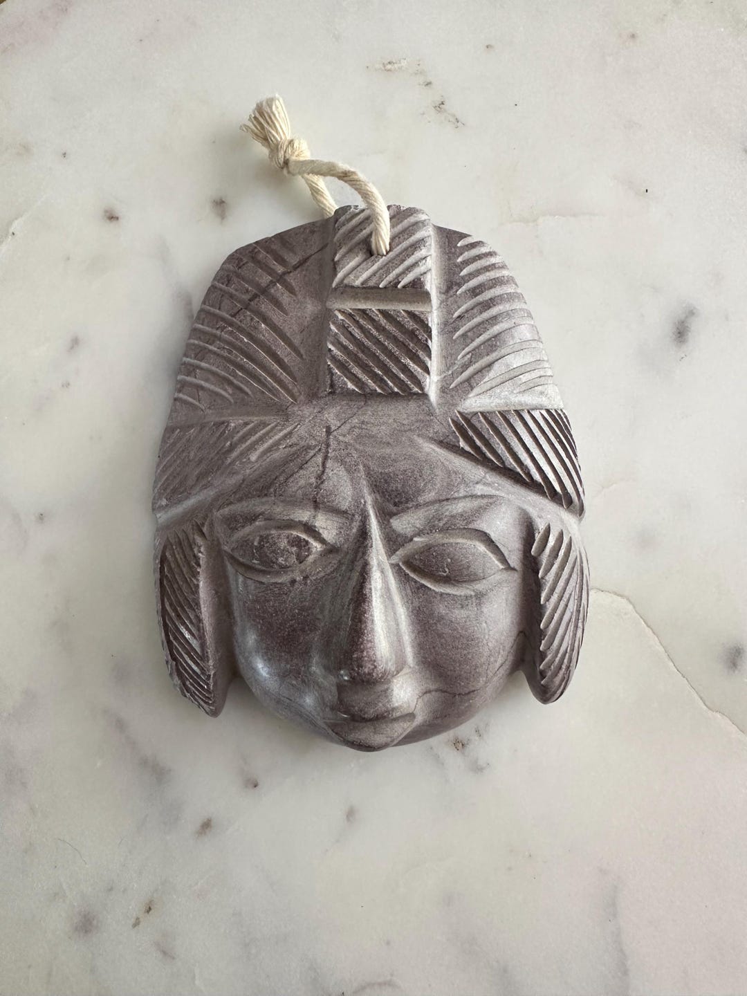 Mayan Aztec Carved Soapstone Face Sculpture Mask Figure 4” X 3 ...