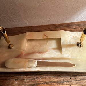 Onyx, Stone, Marble, Desk Pen, Business Card Holder With Letter Opening ...