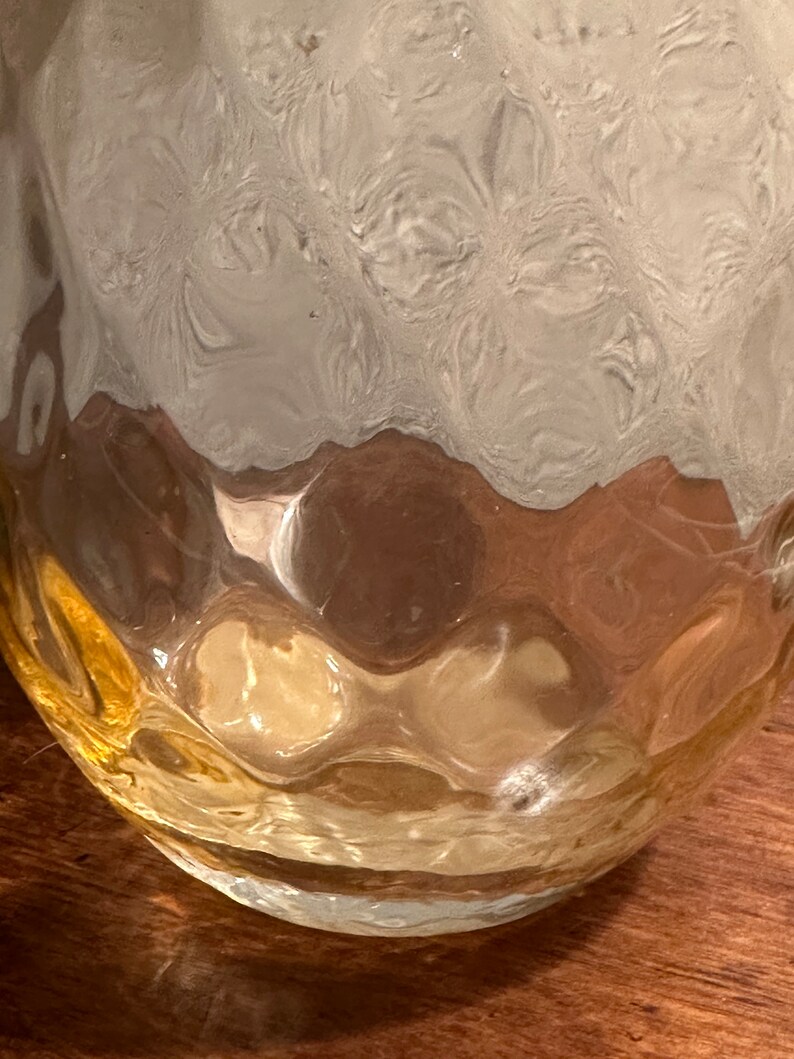 Vintage MCM Empoli Optic Italian Art Glass Diamond Amber Glass Vase 8 1 ...